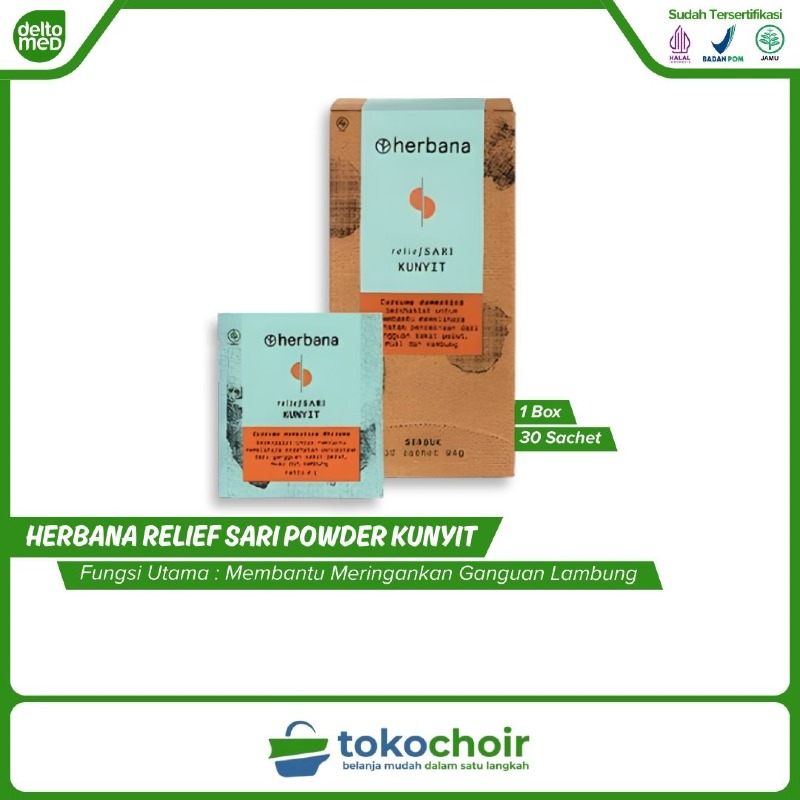 Herbana Relief Sari Powder Kunyit (1 Box x 30 Sachet x 4Gr) - Tokochoir